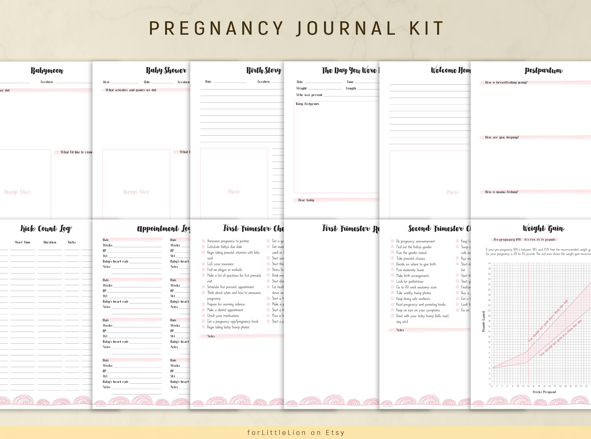 Pregnancy Journal PRINTABLE, Pregnancy Planner, Baby Bump Book, Bump to ...
