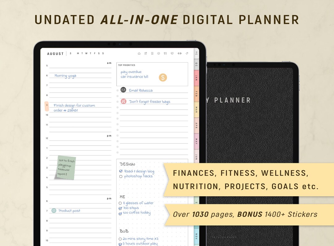 Digital Planner Goodnotes, PORTRAIT iPad Daily Planner, Notability ...