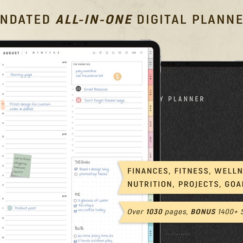 Undated Portrait Digital Planner Any Year Goodnotes Planner - Etsy