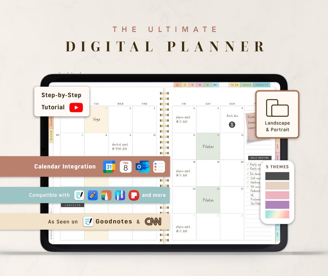 PREMIUM Custom Digital Planner | 2025 2026 2027 & Undated - Etsy France