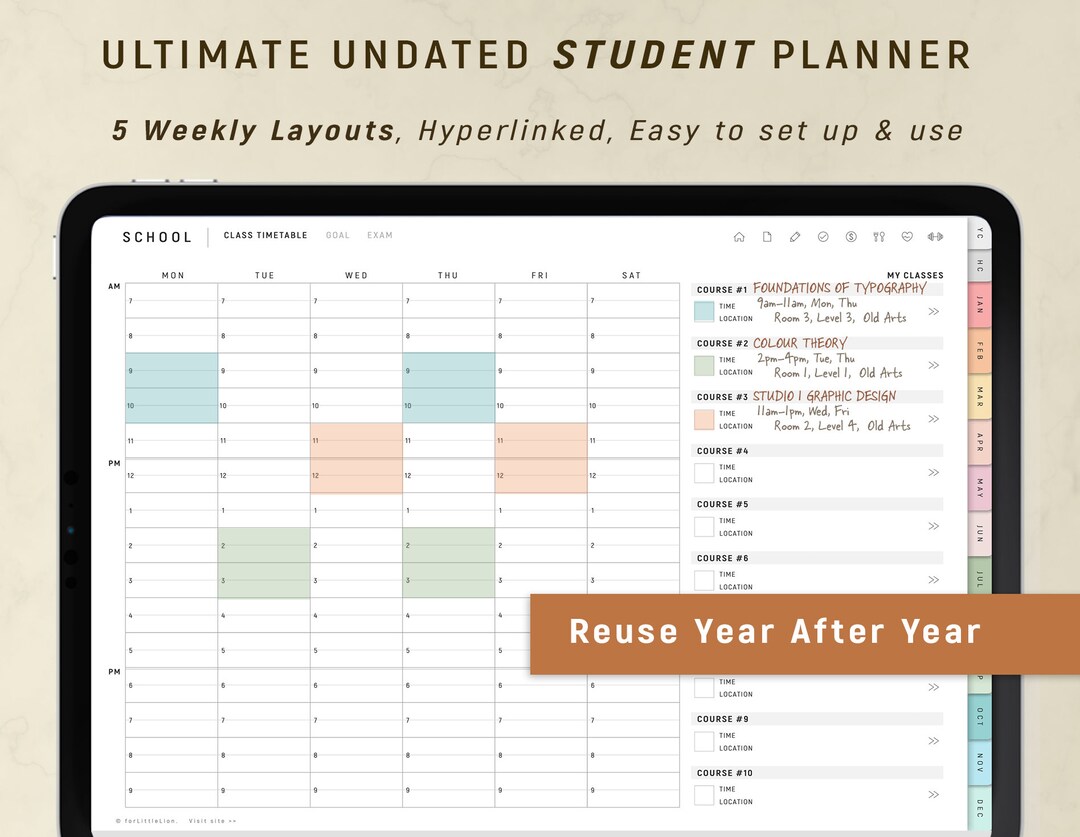 Ultimate Student Planner Goodnotes Academic Planner - Etsy