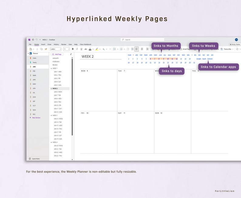 2026 Onenote Digital Planner Template EDITABLE - Etsy