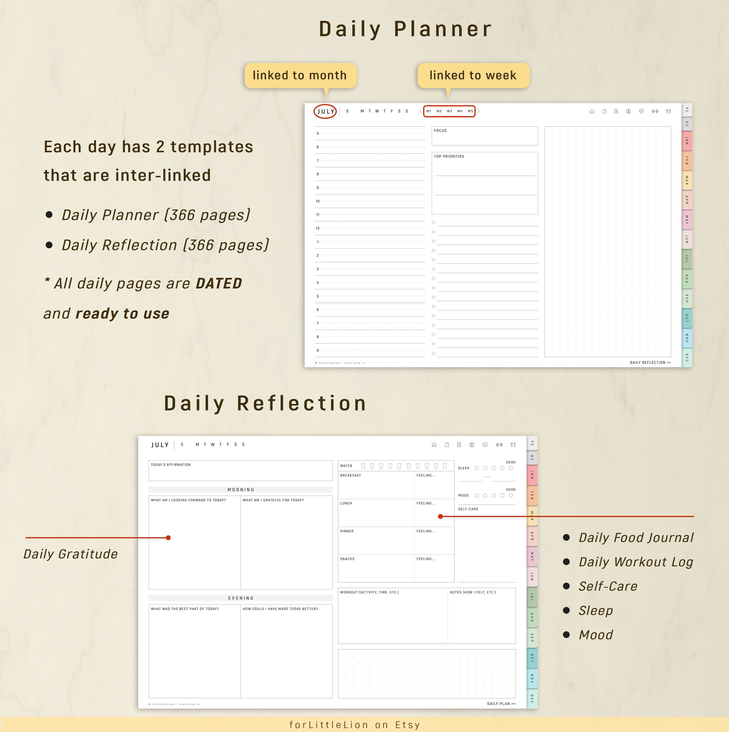 Digital Planner Goodnotes Planner UNDATED REUSABLE Any Year - Etsy ...