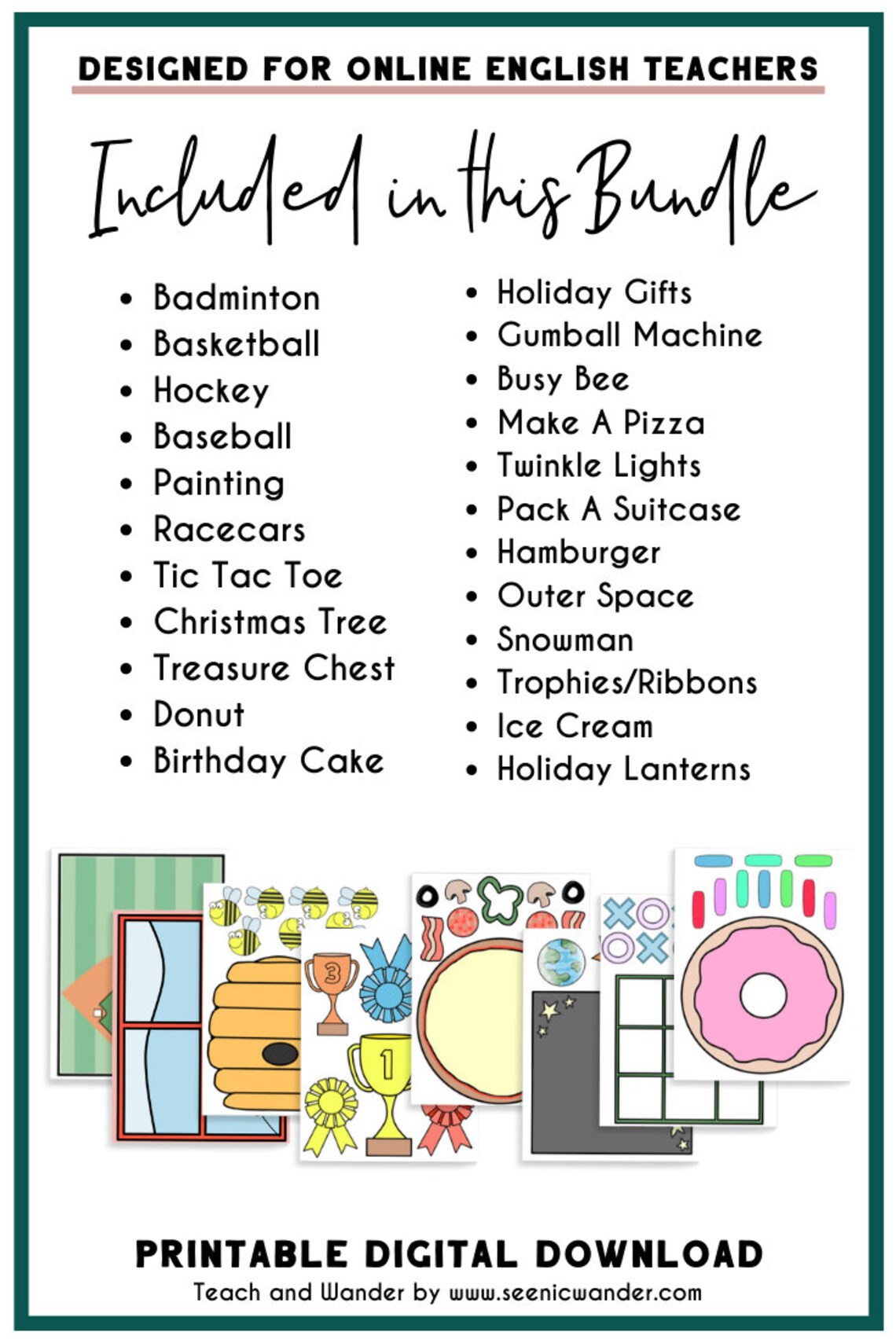 BUNDLE! 23 Printable Reward Systems for Teaching English Online ...