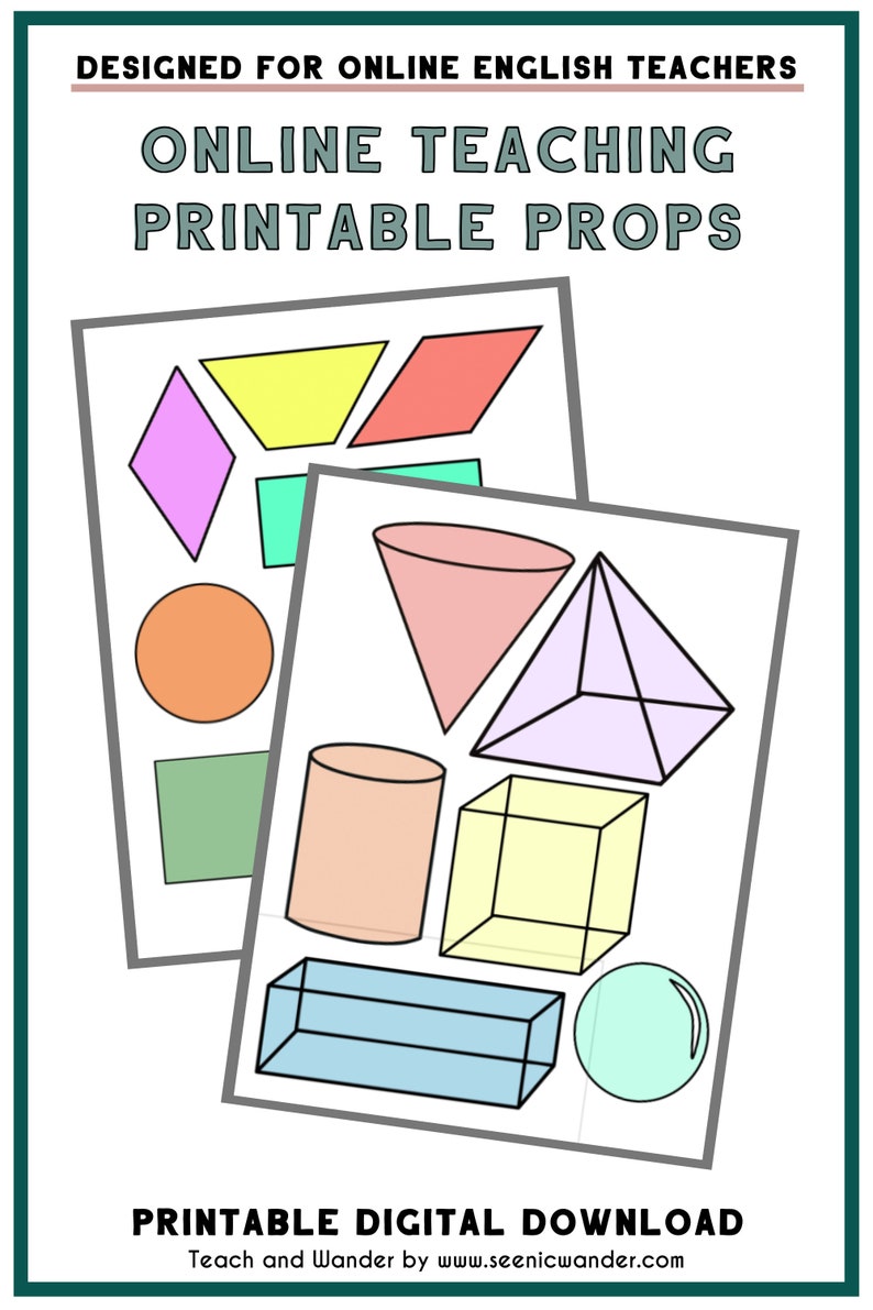 Math Basics Printable Props for Online English Teachers | Teaching Math ...