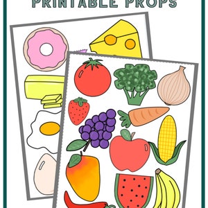 Food and Drink Props for Teaching English Online | Cute Food Printables ...