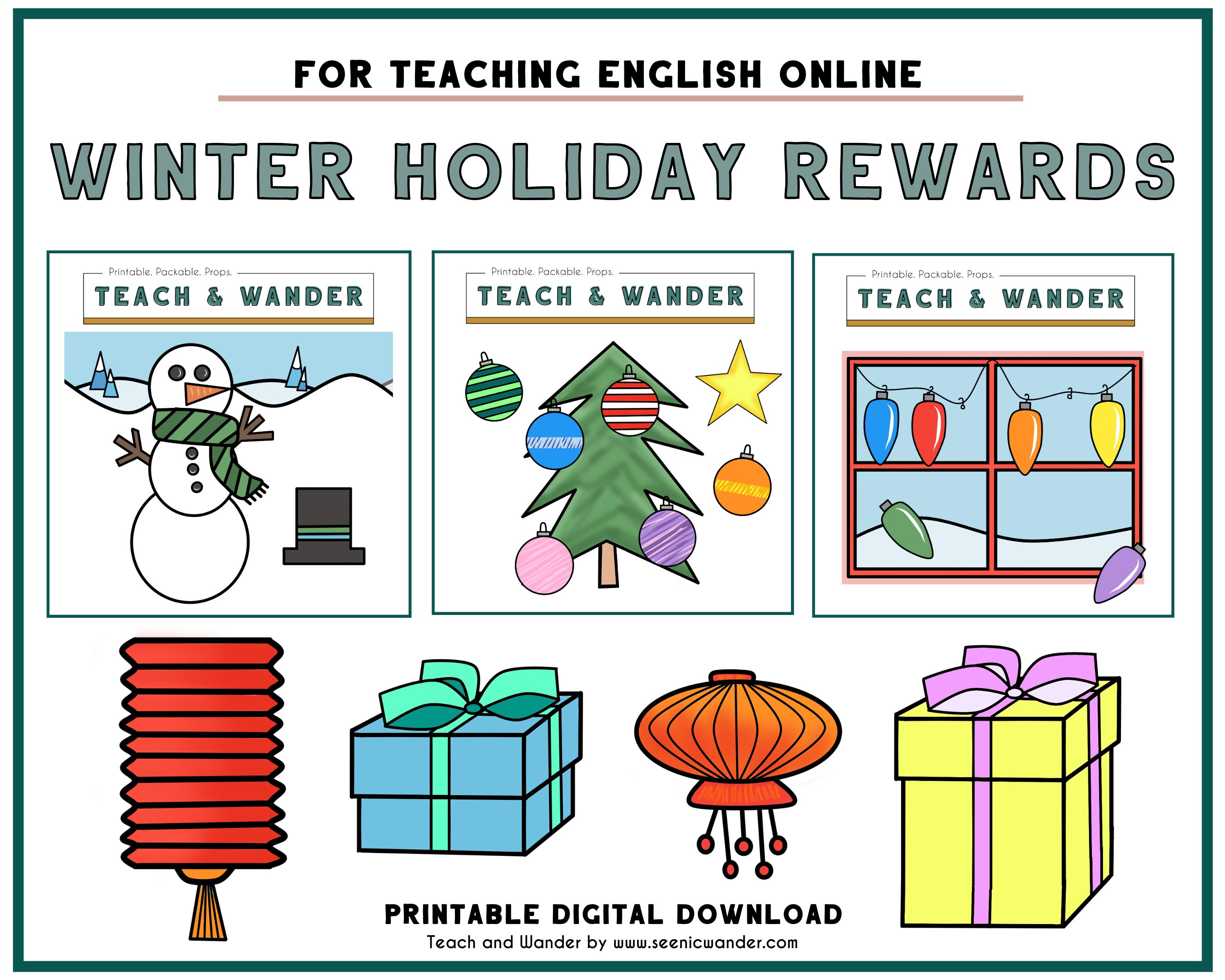 Holiday Reward Systems for Teaching English Online | Winter Props ...