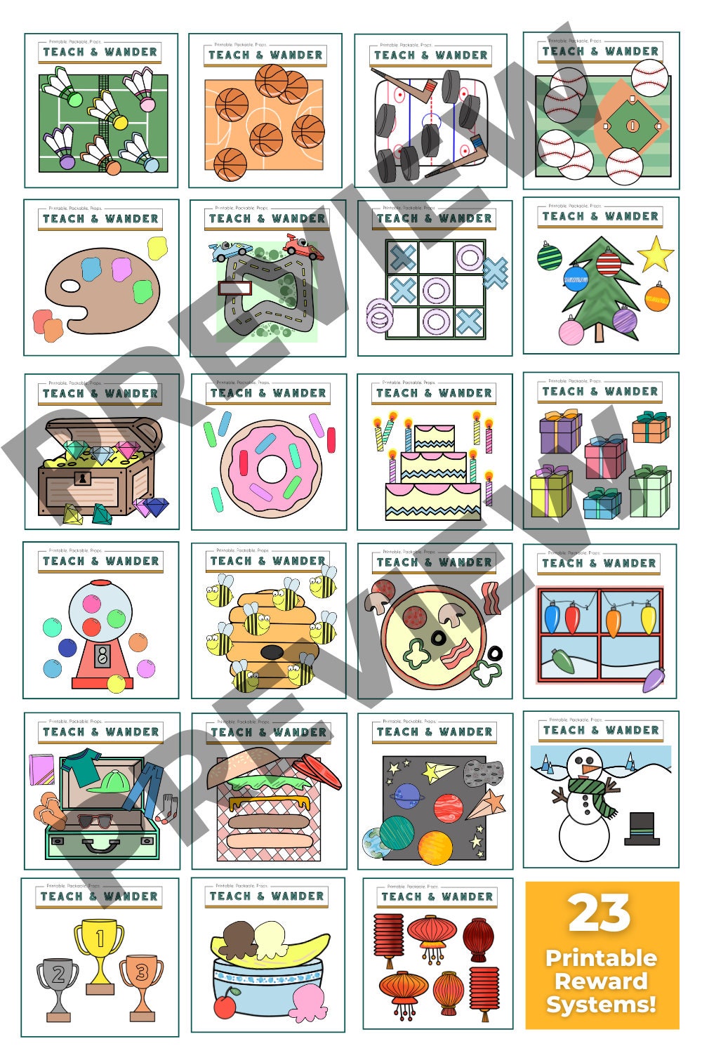 BUNDLE! 23 Printable Reward Systems for Teaching English Online ...