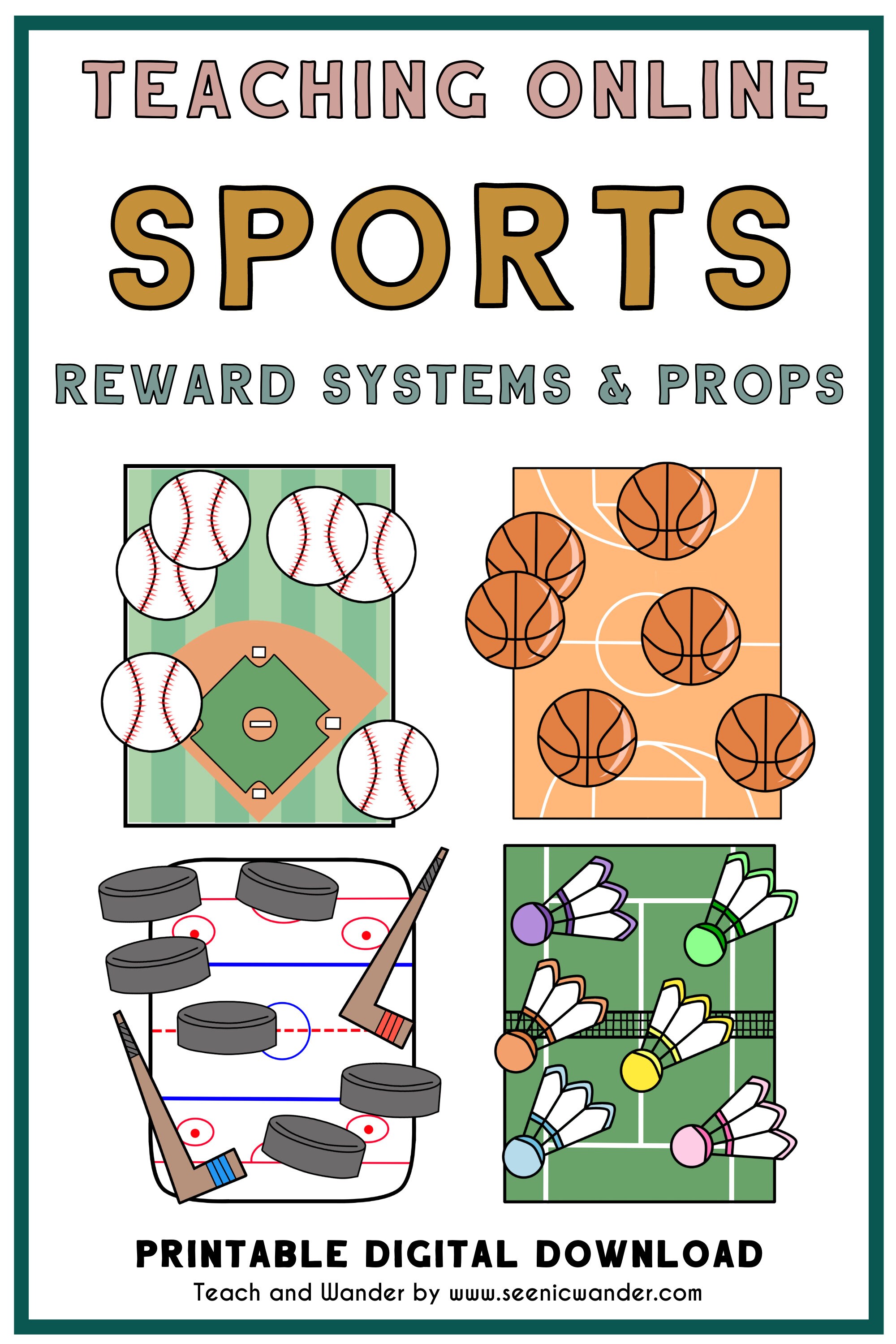Sports Reward System & Props for Teaching English Online | ESL Props ...