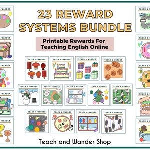 BUNDLE! 23 Printable Reward Systems for Teaching English Online ...