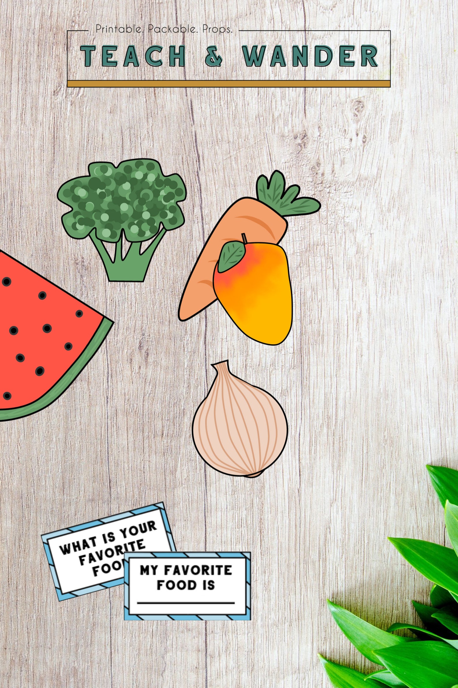 Food and Drink Props for Teaching English Online | Cute Food Printables ...