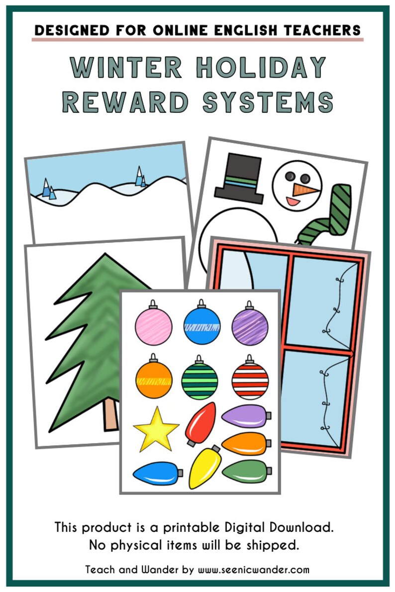 Holiday Reward Systems for Teaching English Online | Winter Props ...