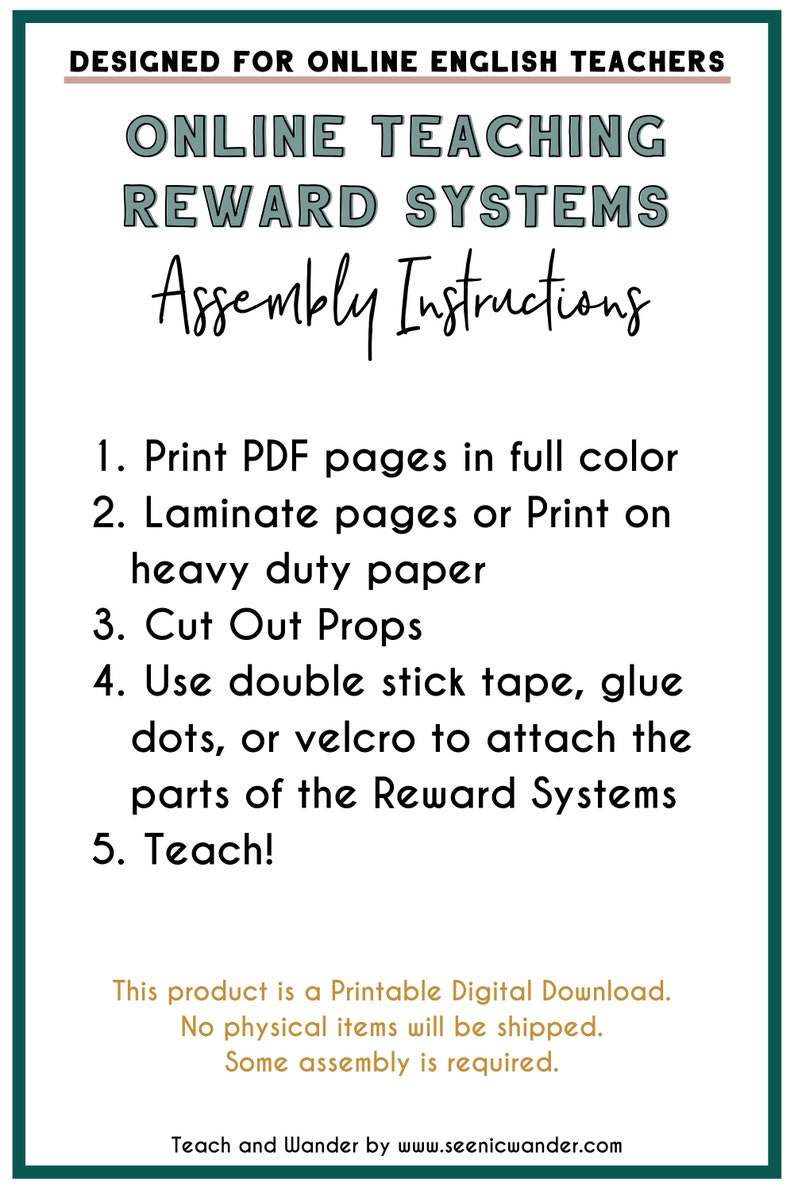 Reward System Pack 2 | Printable Reward Systems for Online English ...