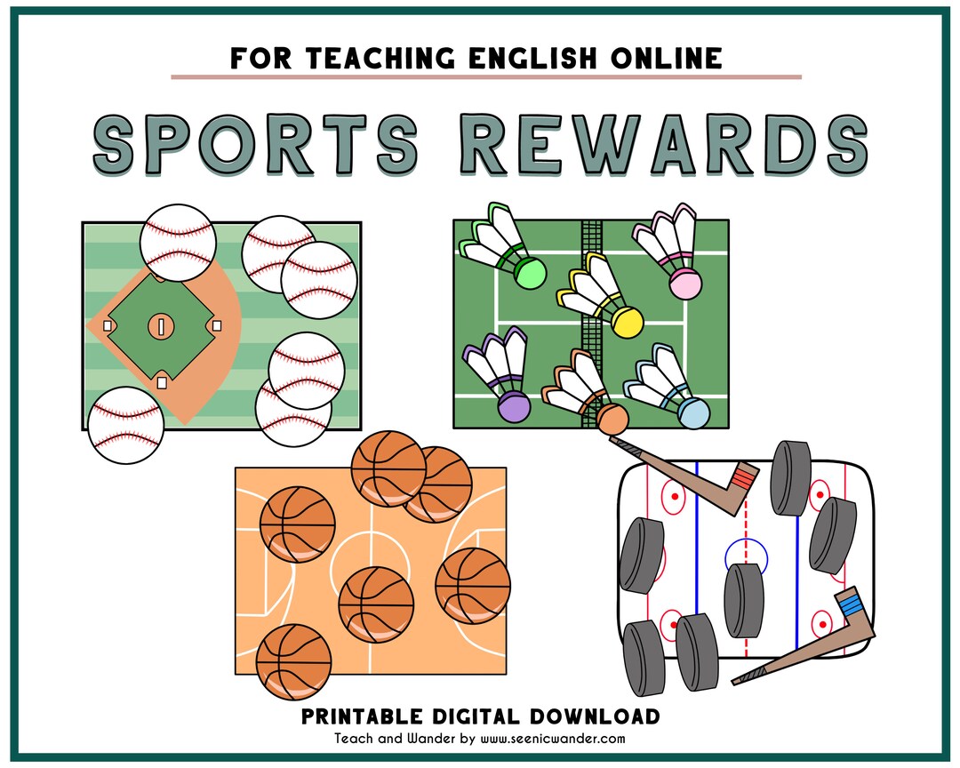 Sports Reward System & Props for Teaching English Online | ESL Props ...