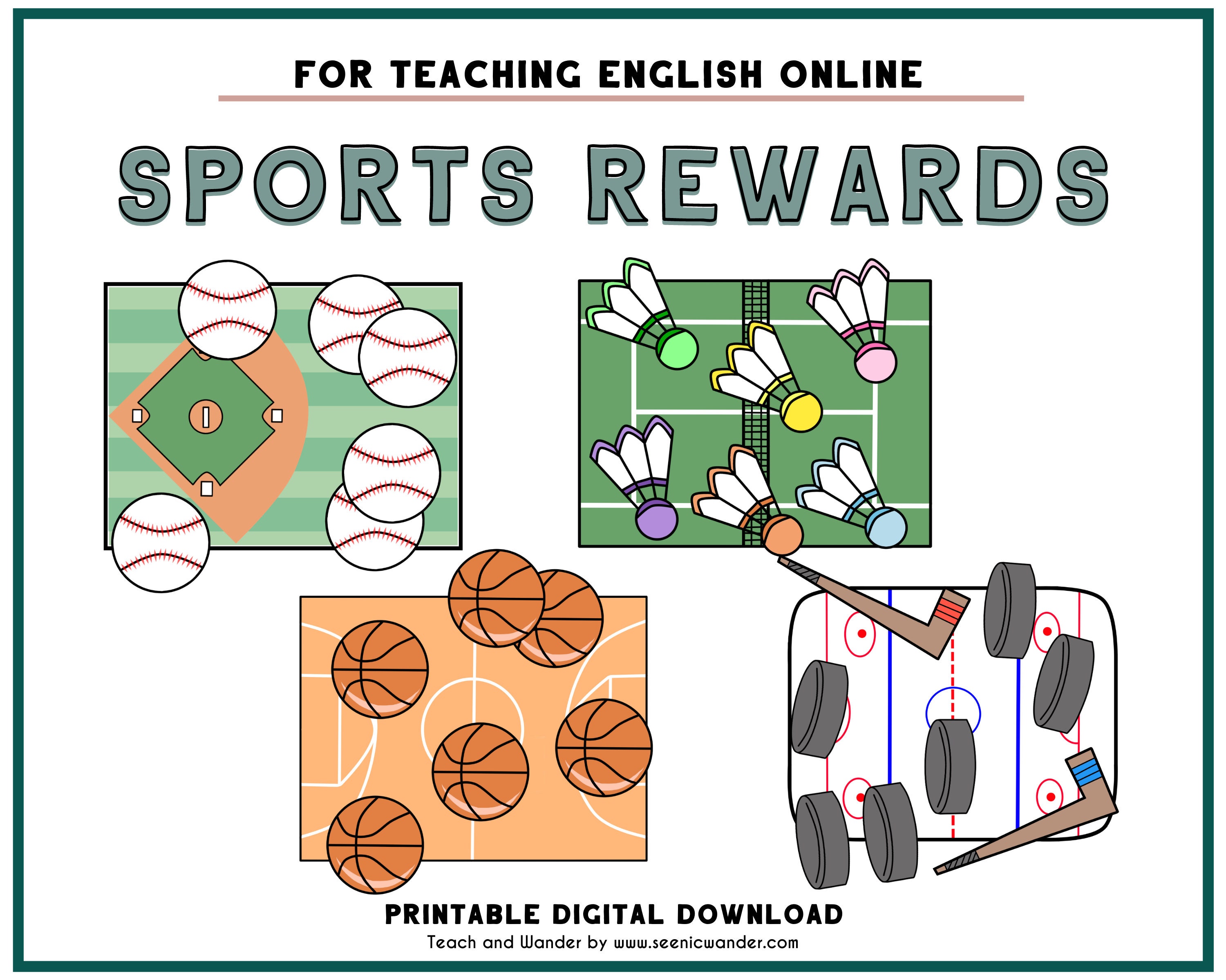 Sports Reward System & Props for Teaching English Online | ESL Props ...