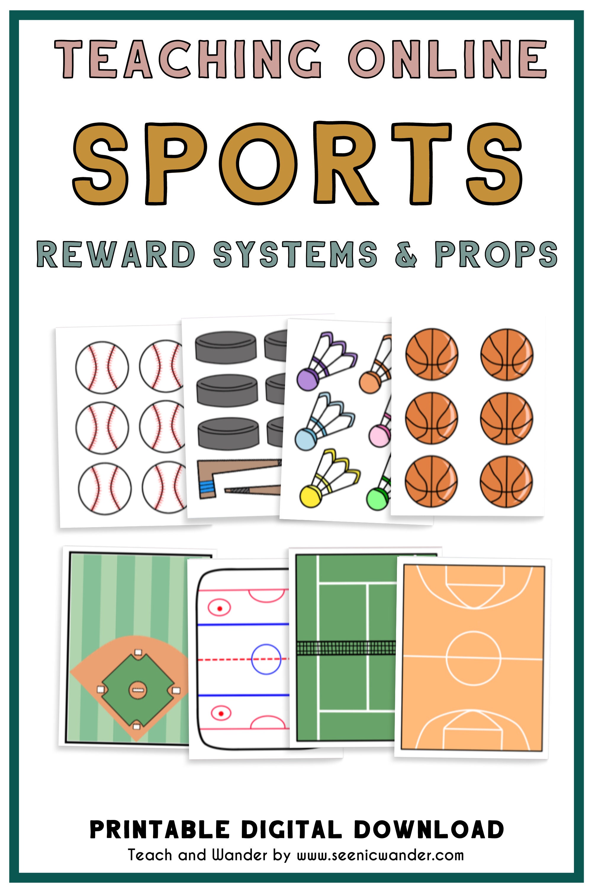 Sports Reward System & Props for Teaching English Online | ESL Props ...