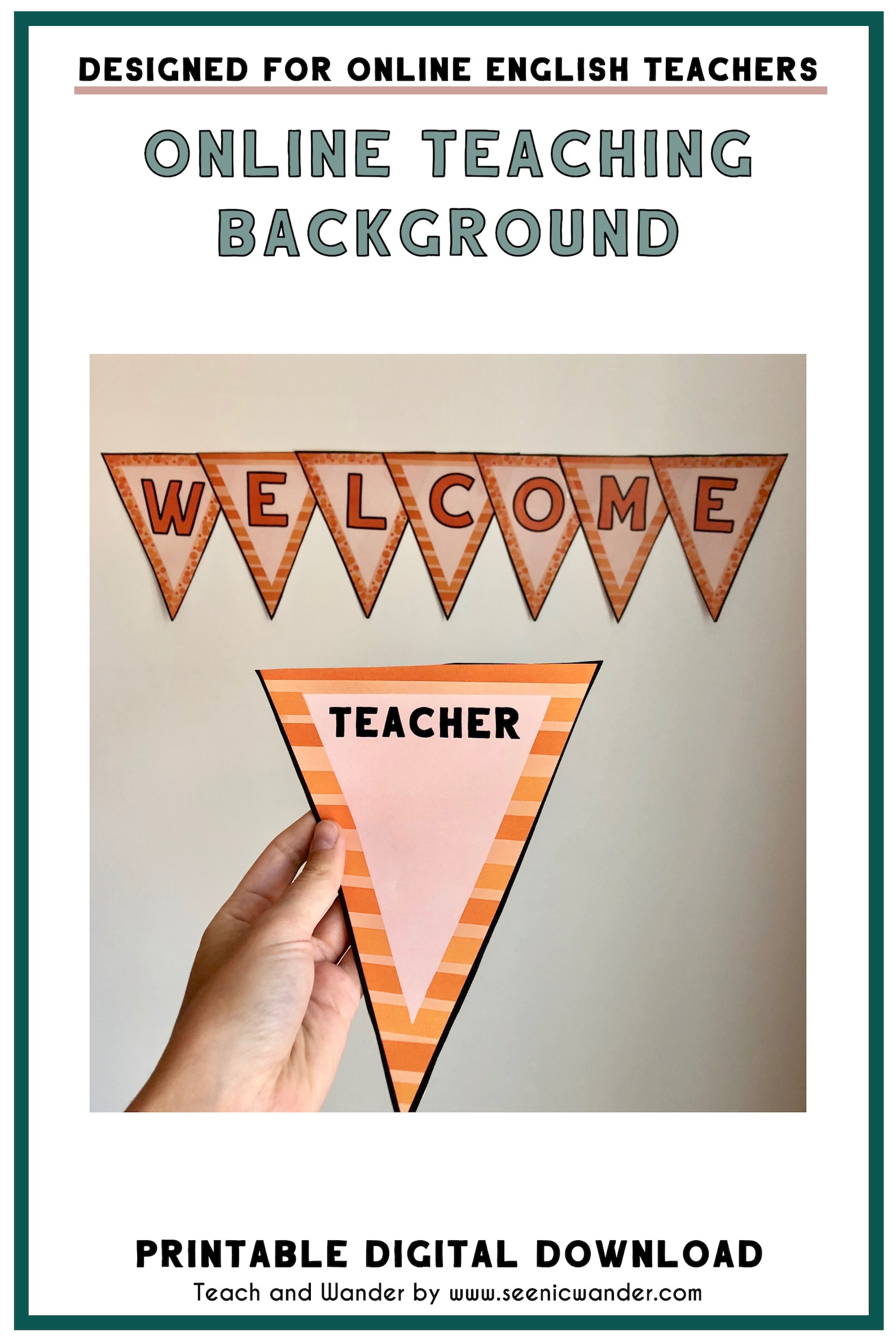 ORANGE Classroom Welcome Banner | Online Classroom Background | Online ...