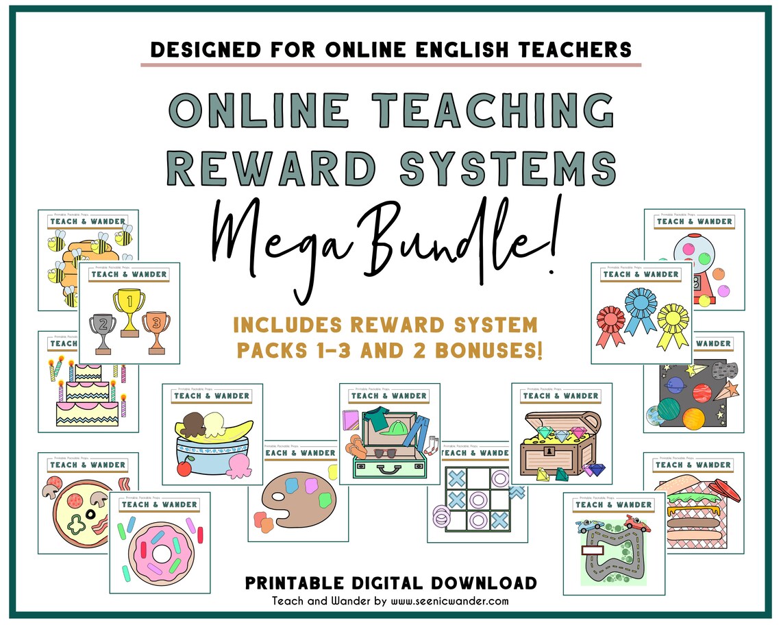 BUNDLE 14 Online Teaching Reward Systems Printable Rewards Systems for ...