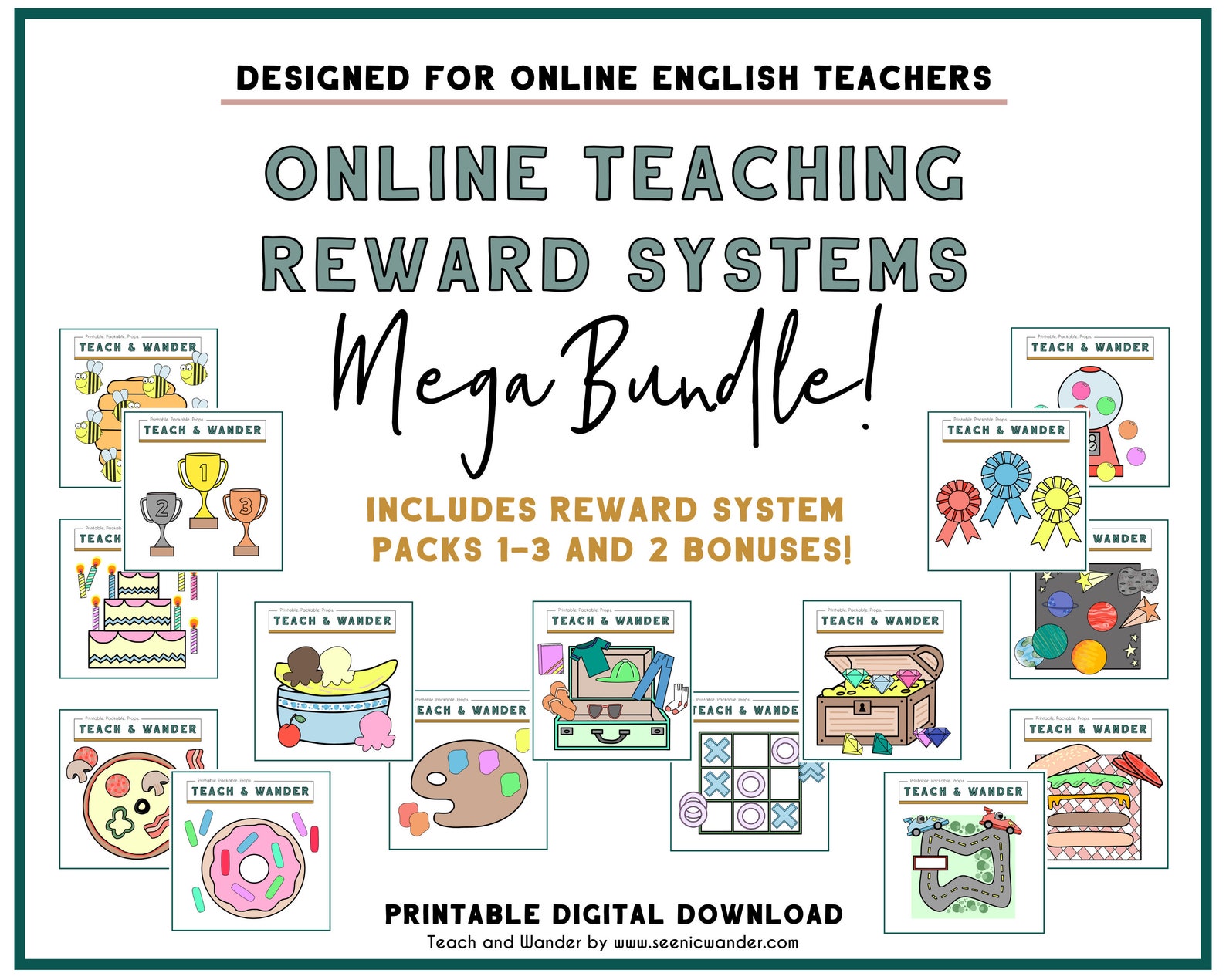 BUNDLE! 14 Online Teaching Reward Systems | Printable Rewards Systems ...