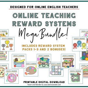 BUNDLE! 14 Online Teaching Reward Systems | Printable Rewards Systems ...