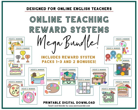 BUNDLE 14 Online Teaching Reward Systems Printable Rewards | Etsy