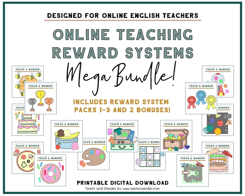 BUNDLE! 14 Online Teaching Reward Systems | Printable Rewards Systems ...