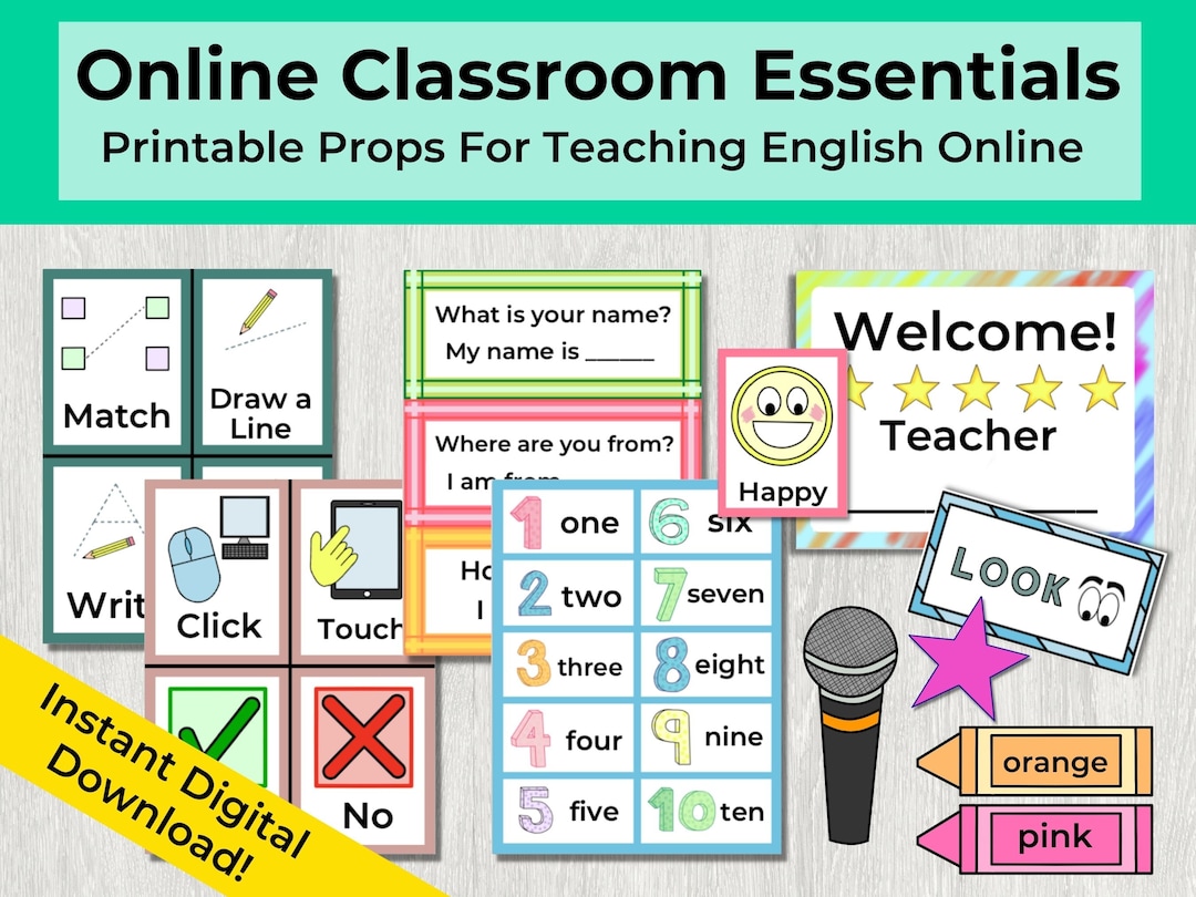 Fun Classroom Props for Teaching English Online | Teaching ESL Online ...