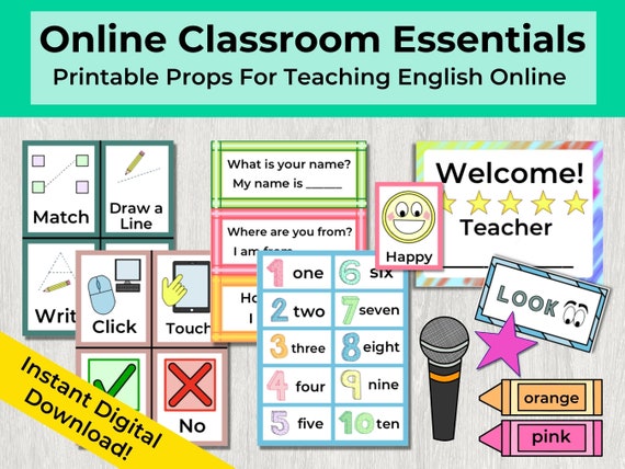 Fun Classroom Props For Teaching English Online Teaching ESL | Etsy