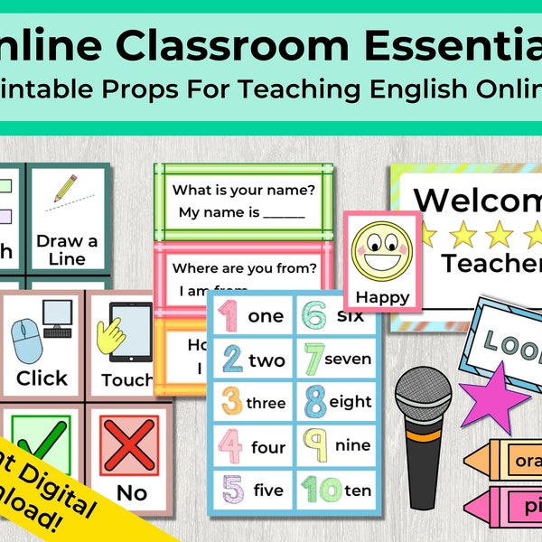 ESL Flash Cards for Teaching Online Printable Digital Download ...