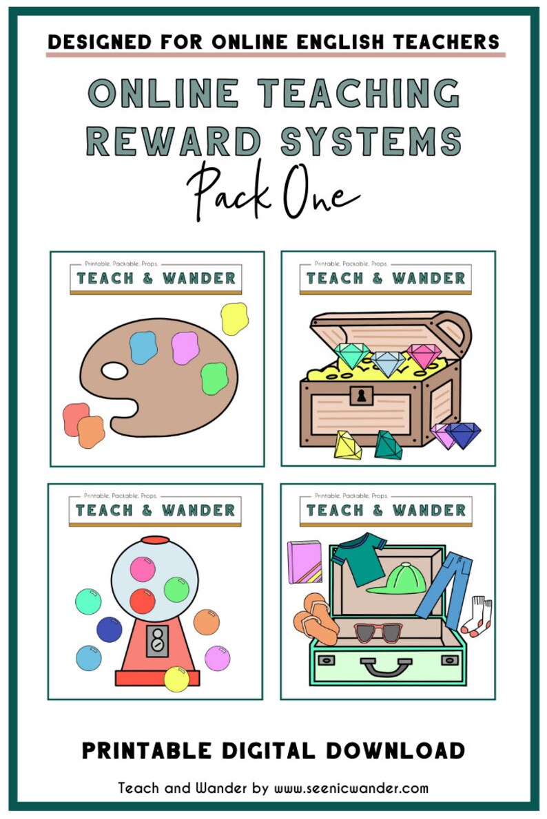 BUNDLE! 14 Online Teaching Reward Systems | Printable Rewards Systems ...