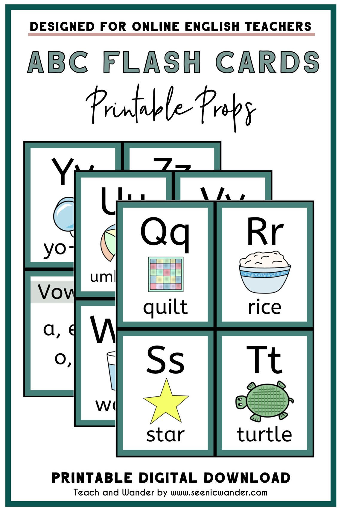 ESL Flash Cards for Teaching Online | Printable Digital Download ...