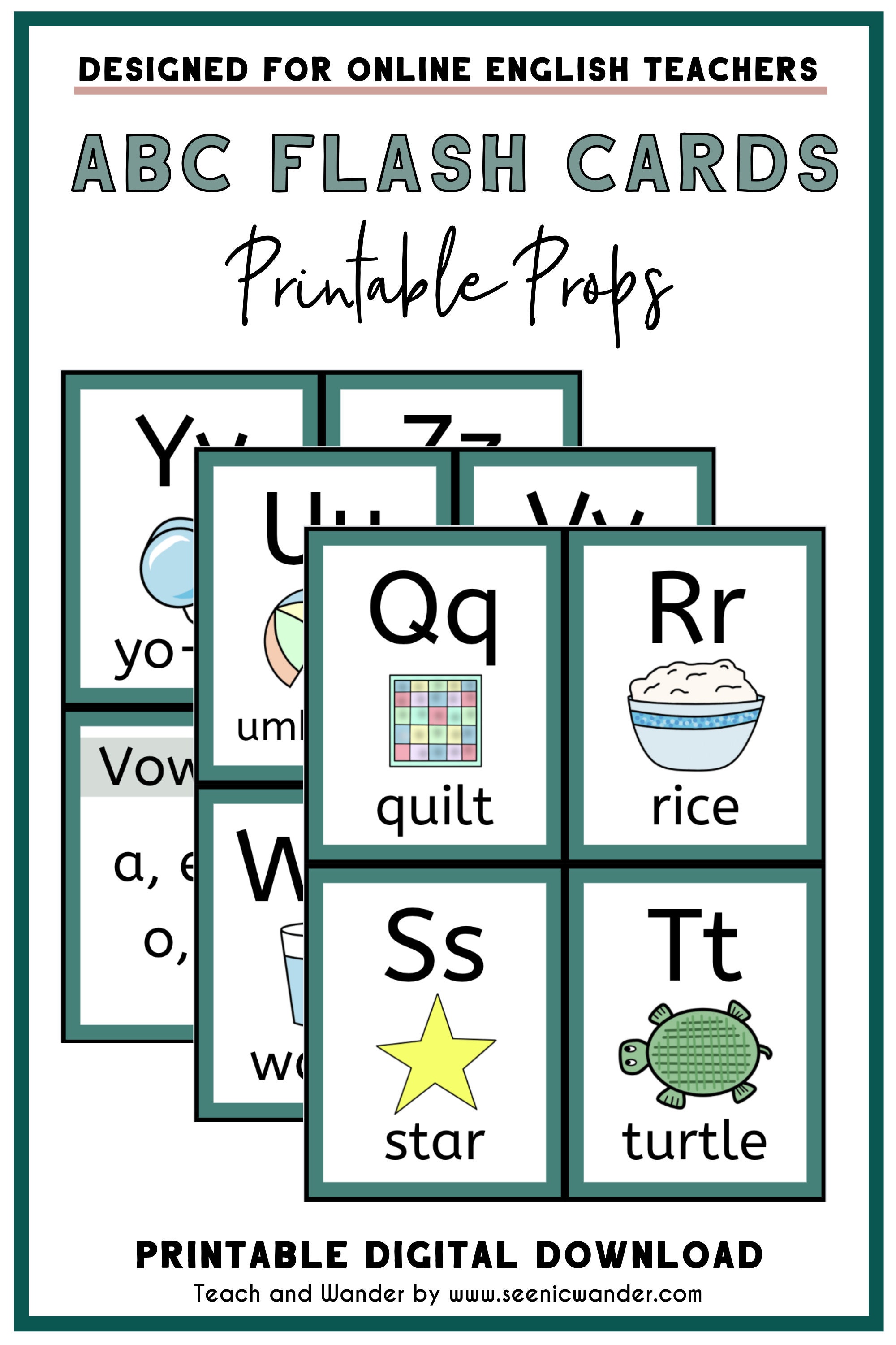 ESL Flash Cards for Teaching Online | Printable Digital Download ...