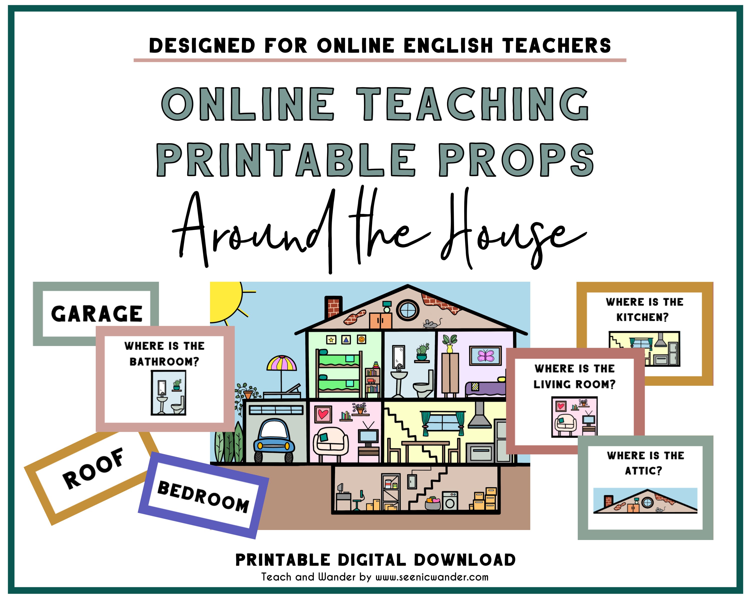 Around the House Printable | Teaching Prepositions Activity | Printable ...