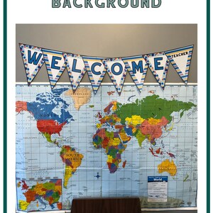 BLUE Classroom Welcome Banner | Online Classroom Background Printable ...