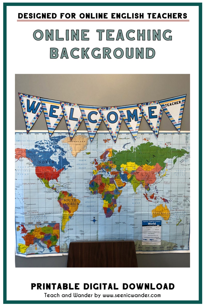 BLUE Classroom Welcome Banner | Online Classroom Background Printable ...