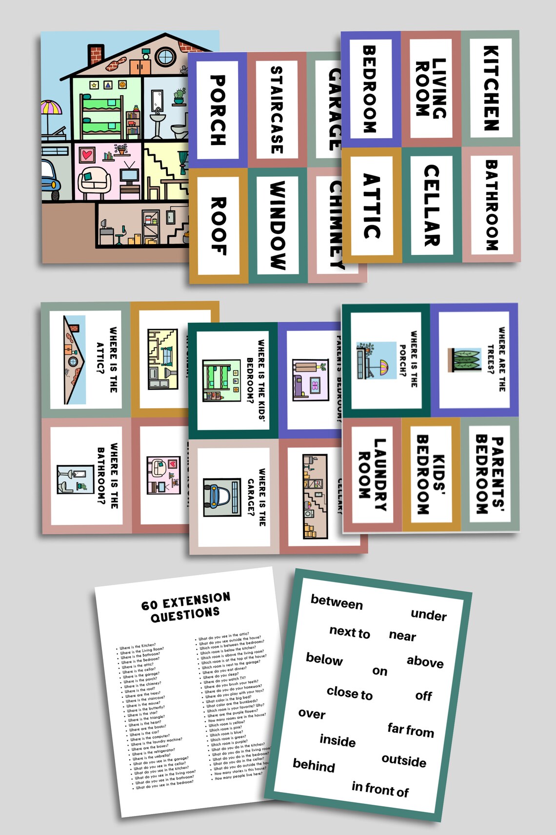 Around the House Printable | Teaching Prepositions Activity | Printable ...