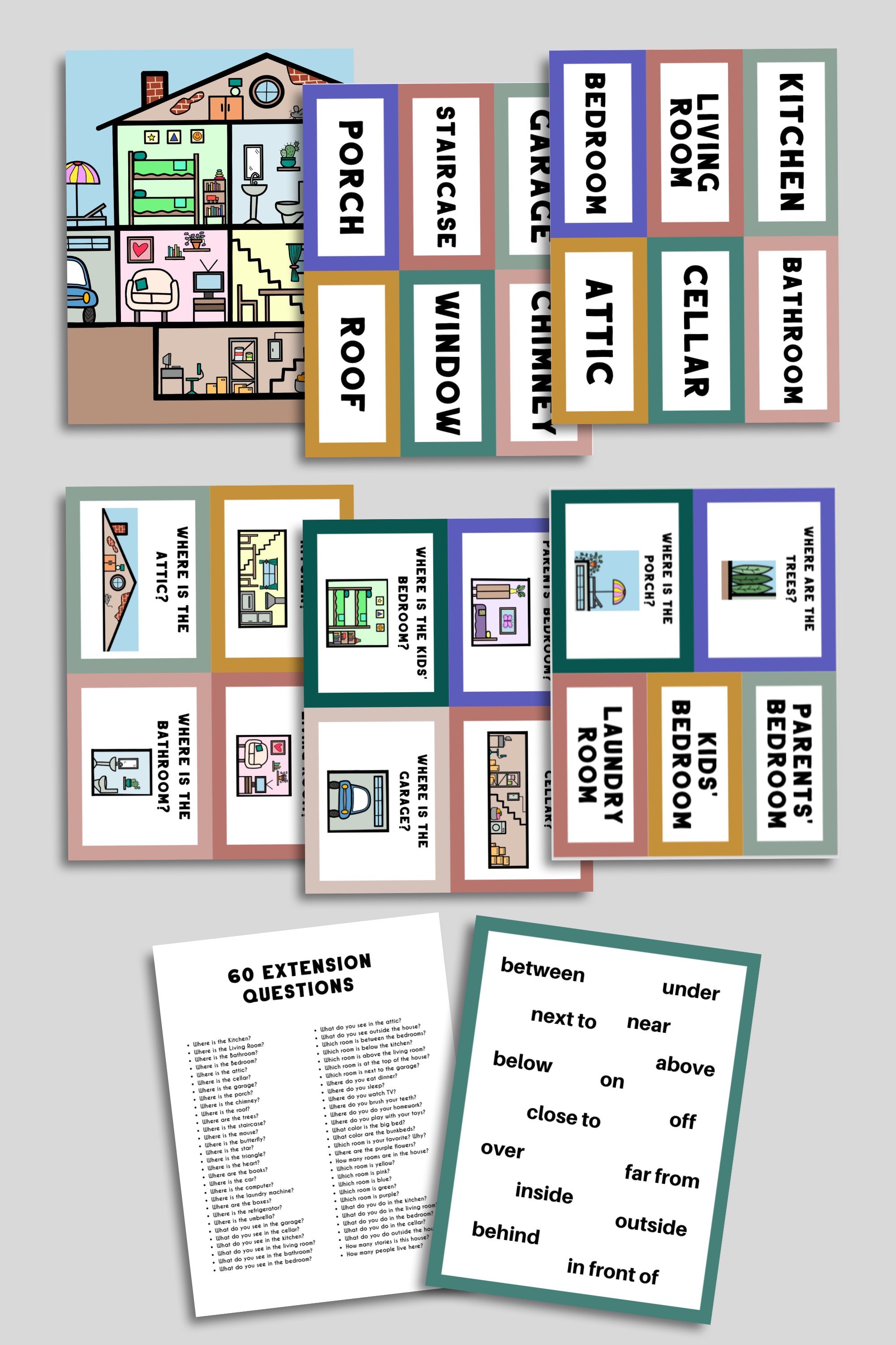 Around the House Printable | Teaching Prepositions Activity | Printable ...