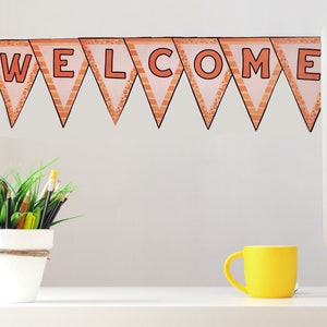 ORANGE Classroom Welcome Banner | Online Classroom Background | Online ...