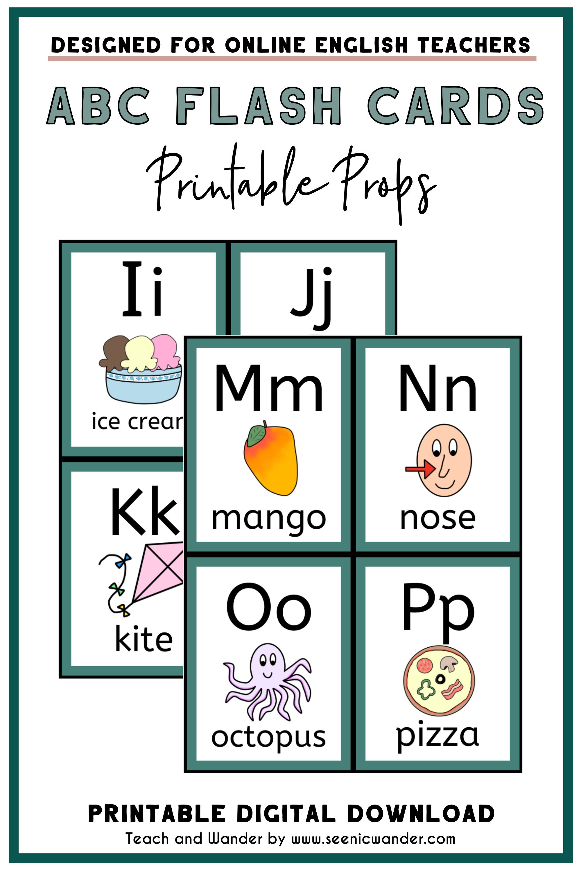 ESL Flash Cards for Teaching Online | Printable Digital Download ...