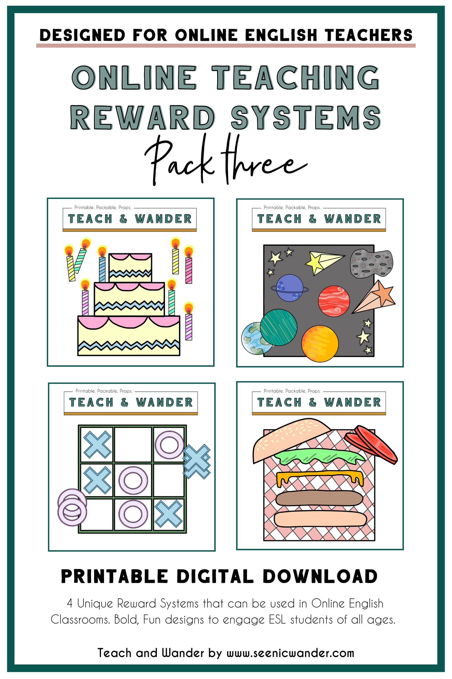 Reward System Pack 3 Printable Reward Systems for Online English ...