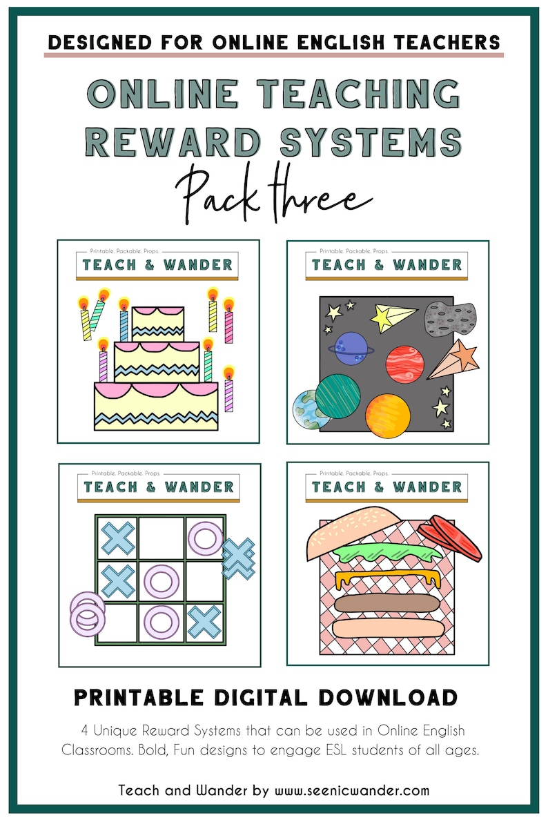 Reward System Pack 3 Printable Reward Systems for Online English ...