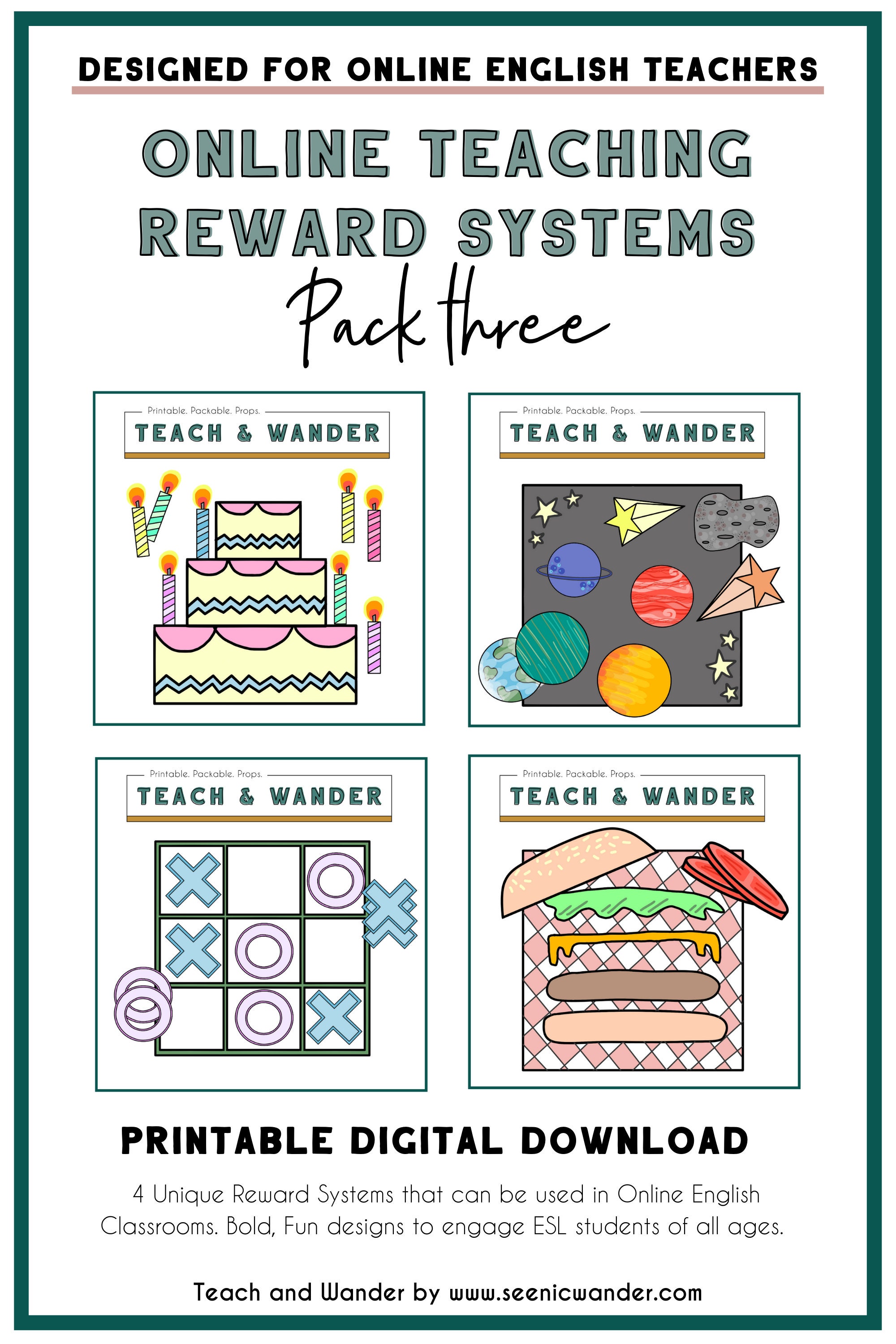 Reward System Pack 3 Printable Reward Systems for Online English ...