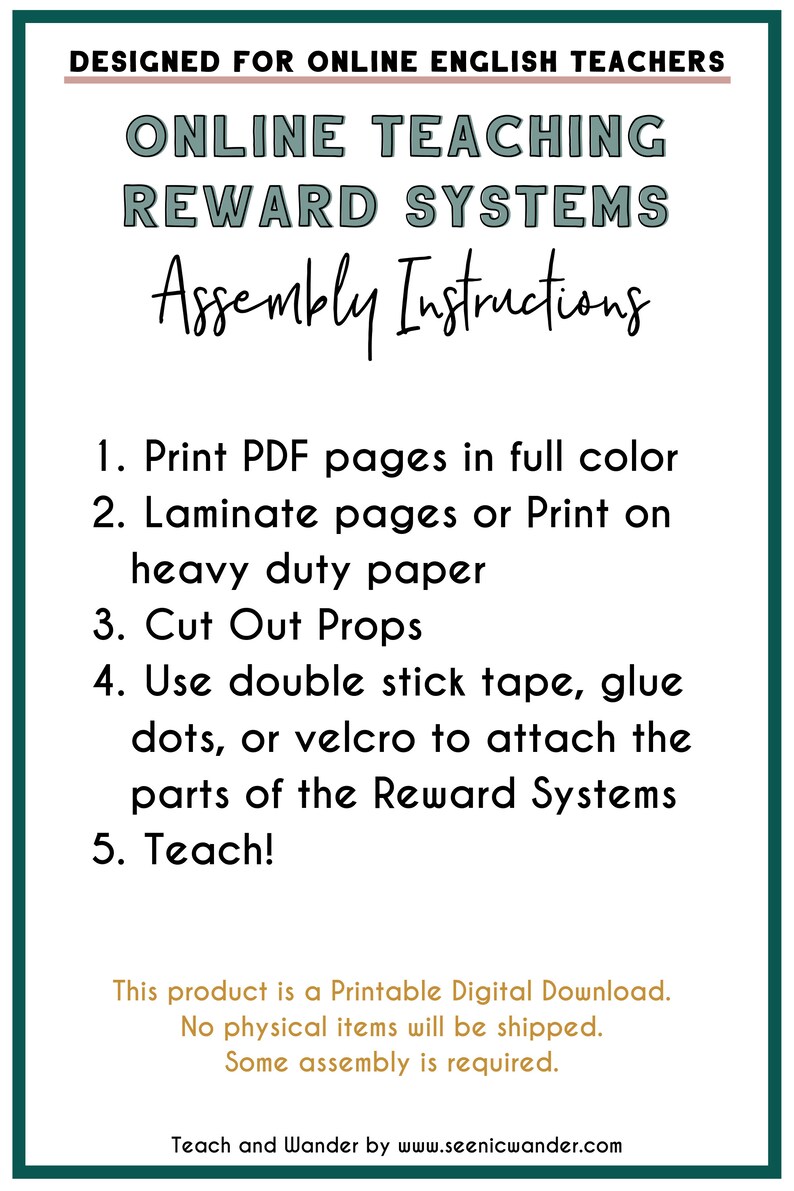Reward System Pack 3 | Printable Reward Systems for Online English ...