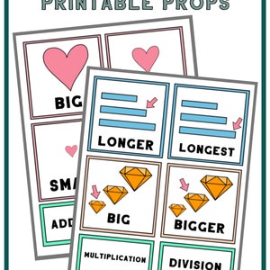Math Basics Printable Props for Online English Teachers | Teaching Math ...