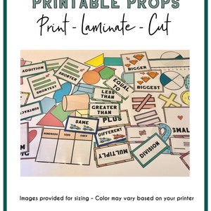 Math Basics Printable Props for Online English Teachers | Teaching Math ...