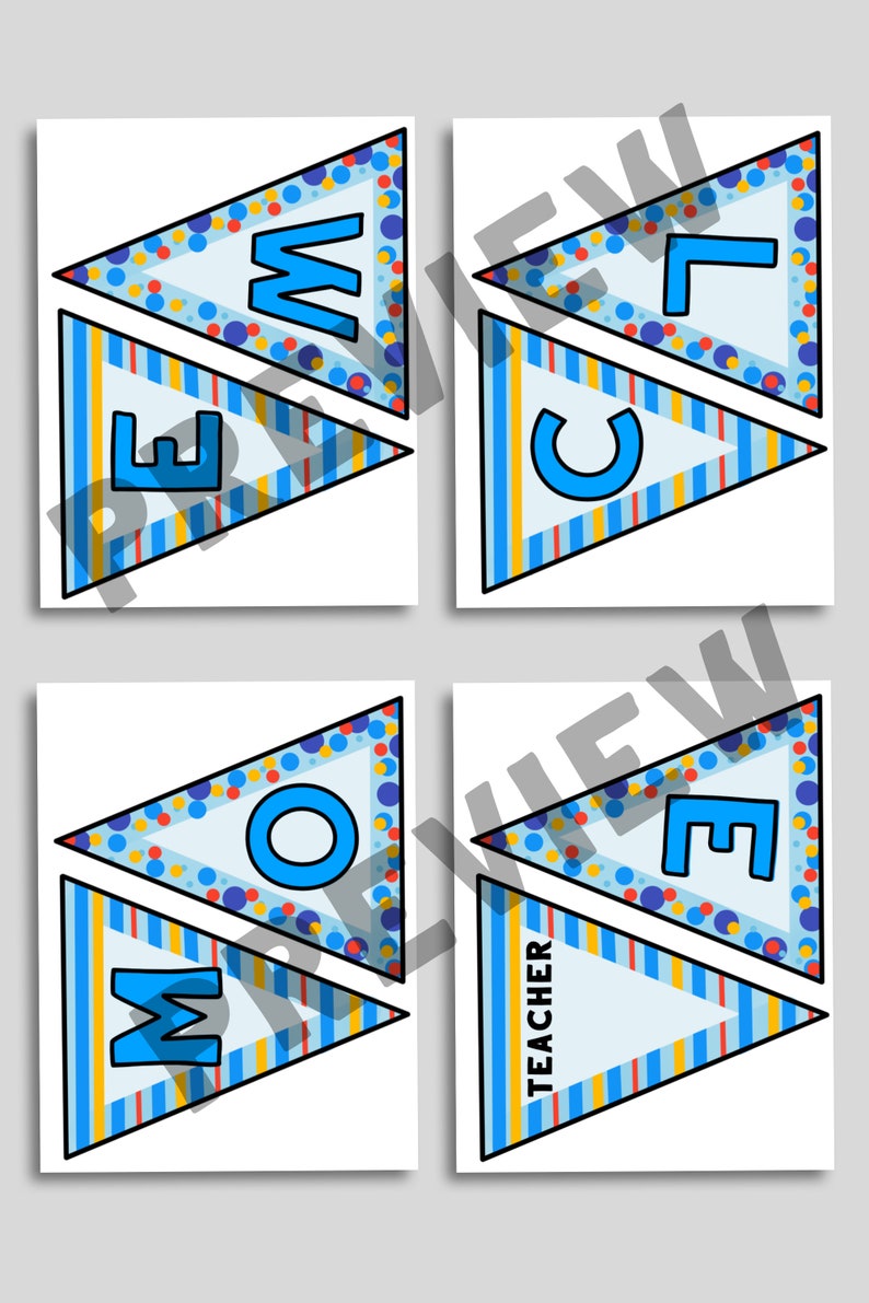 BLUE Classroom Welcome Banner | Online Classroom Background Printable ...