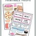 Food and Drink Props for Teaching English Online Cute Food Printables ...