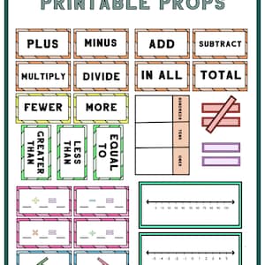 Math Basics Printable Props for Online English Teachers | Teaching Math ...