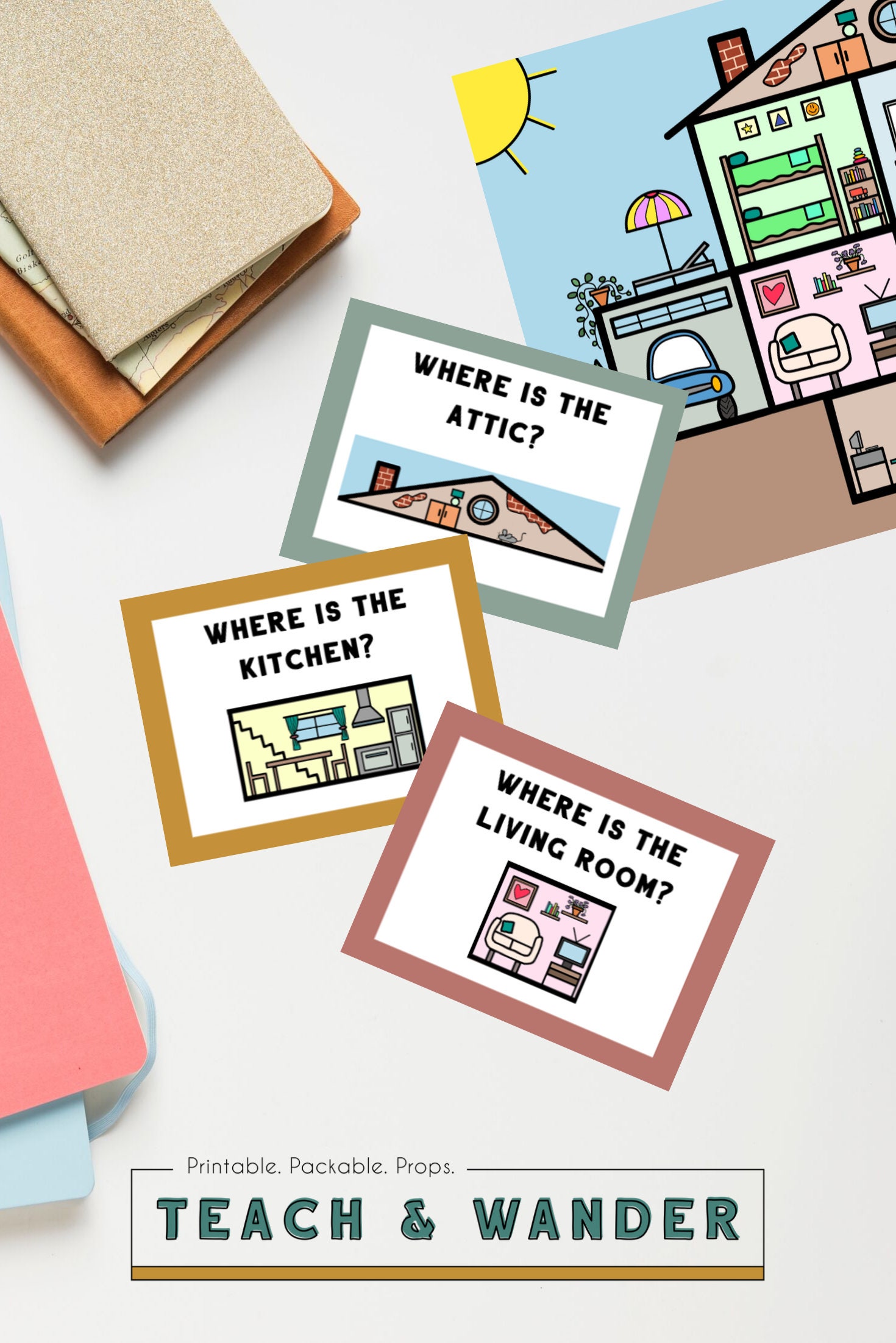 Around the House Printable | Teaching Prepositions Activity | Printable ...