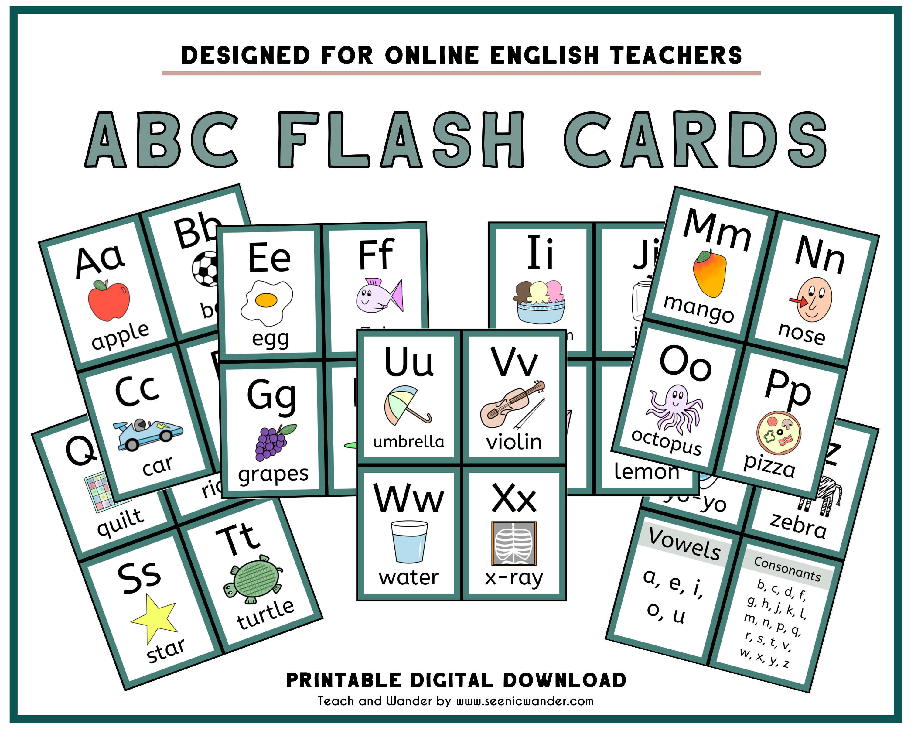 ESL Flash Cards for Teaching Online | Printable Digital Download ...